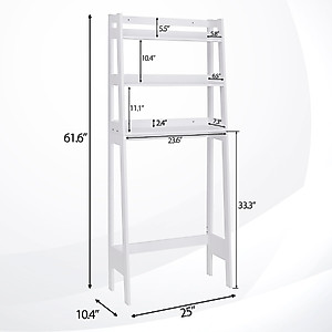 ZENY 3-Tier Over-The-Toilet Space Saver Organizer Rack, Over The Toilet Storage, Freestanding above Toilet Stand for Bathroom, Restroom, Laundry, White