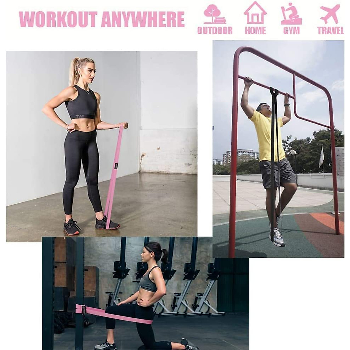 Long Resistance Bands, Fabric Resistance Bands Stretch Bands for Exercise Bands Resistance Bands Set Elastic Resistance Bands for Working Out Women Resistance Bands for Physical Therapy