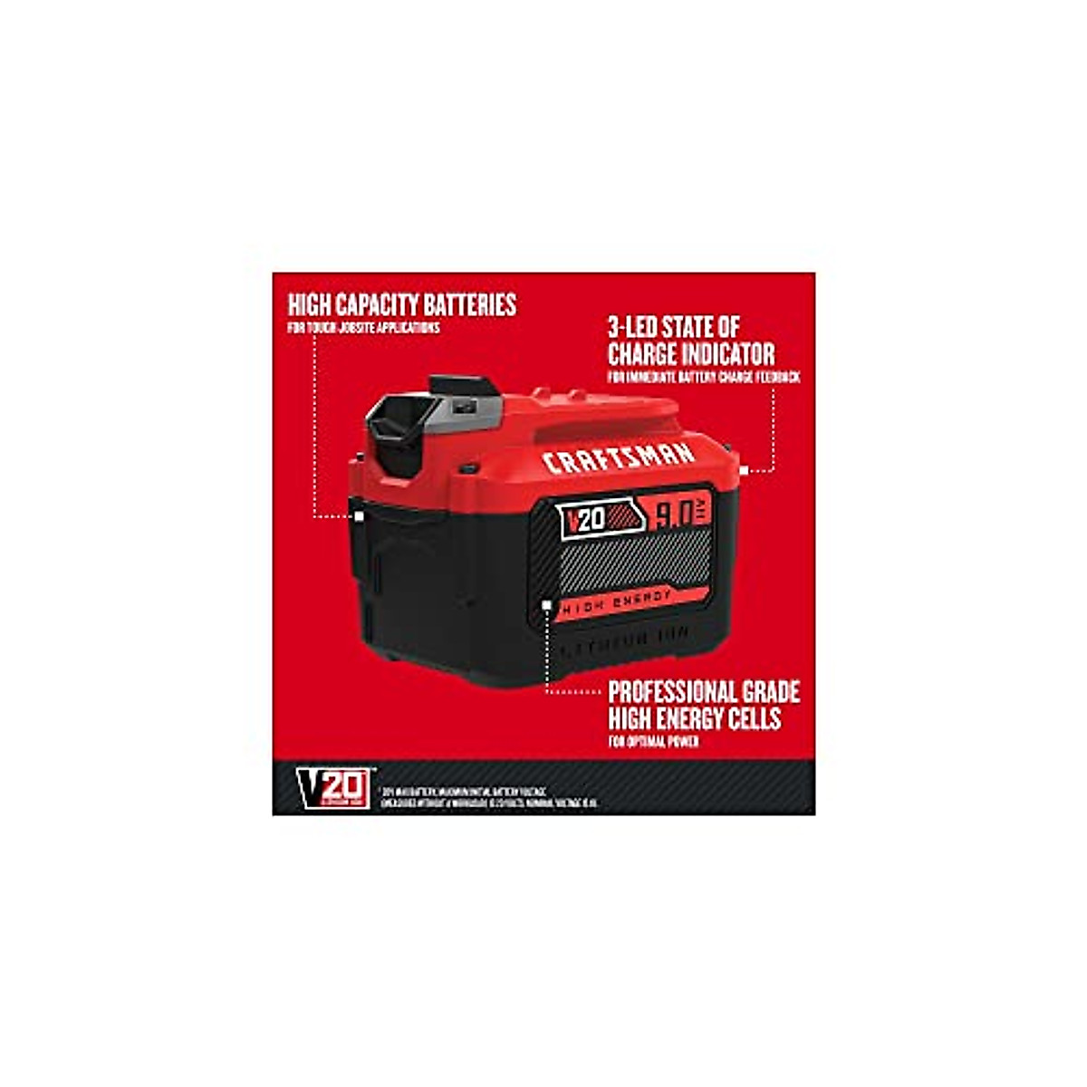 CRAFTSMAN V20 Craftsman Battery, 9.0-Ah (CMCB209)