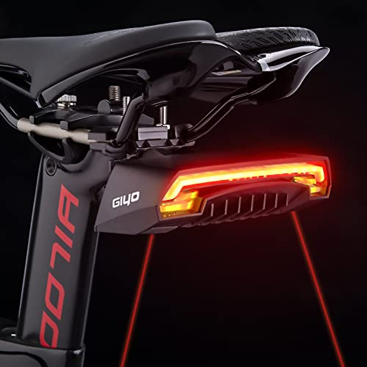 Bike Tail Light Rechargeable with Turn Signals - Laser Drive LED Bike Rear Light - IPX4 Waterproof Smart Bicycle Brake Light for Safer Cycling (USB Cable Included)