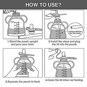 Morlike Living Silicone Refillable Baby Food Pouches, Reusable Squeeze Storage Pouch Bags with Straw for Toddlers Kids, Washable & Freezable, 4.5oz (2 Pack - Blue)