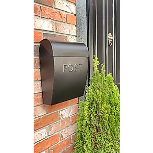NACH Large Wall Mount Mailbox, 5.07 x 12.44 x 5.39 inches, Black Mailboxes for Outside Wall Mount, Waterproof Mailbox - The Sylvia Mailbox