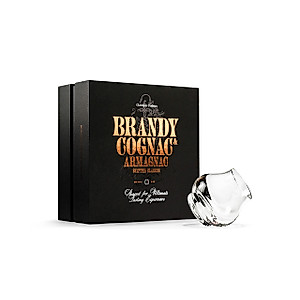 Small 8 oz Brandy, Cognac and Armagnac Tasting Glasses | Set of 4 | Professional Balloon Shaped Snifters for Nosing and Sipping Neat Liquor and Spirits | Crystal Stemless Gift Sniffers