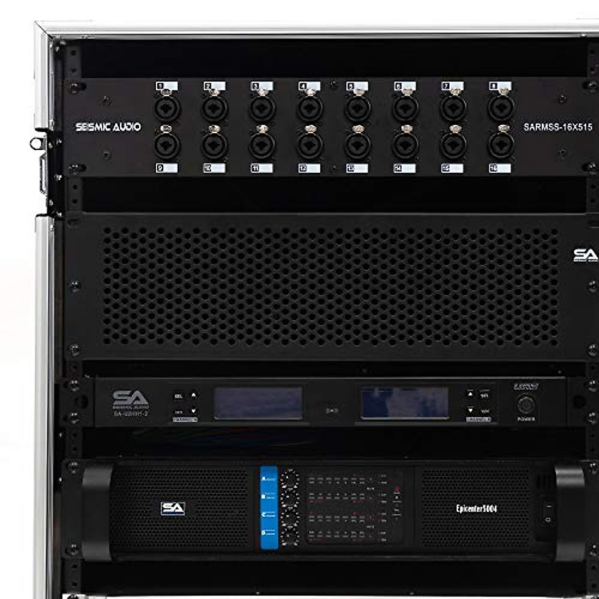 Seismic Audio - SA-PTR-16UC - 16 Space Pro Audio DJ Road Rack Case with Casters - 16U Pro Tour Grade Rack