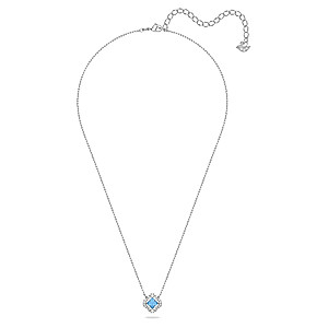 SWAROVSKI Sparkling Dance Necklace, Blue, Rhodium Finish