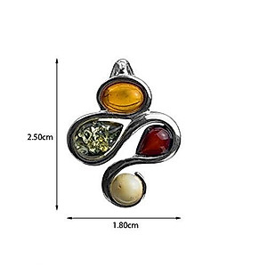 Ian and Valeri Co. Multicolor Amber Sterling Silver Pendant