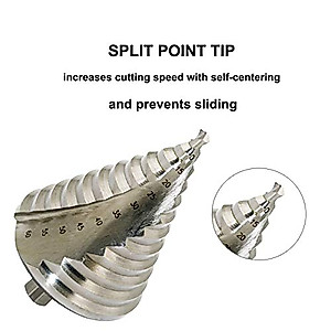 OCGIG Large Spiral Groove Step Drill HSS Cone Bit Hole Cutter Stepped Up Unibit 6-60mm 12 Steps for Aluminium Metal Wood PVC