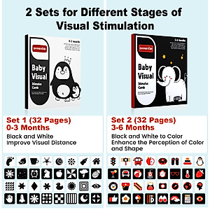High Contrast Baby Toys for Newborn Baby Toys 0-3 Months Developmental Flash Cards Black and White Tummy Time Toys for Babies 0-6 Months Montessori Visual Stimulation Infant Newborn Toys Baby Gifts