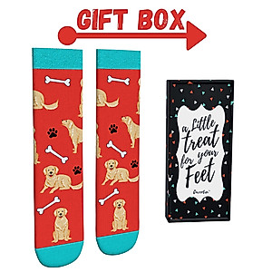 Cavertin Women's Socks Pug, Dachshund, Horse, Flamingo, French Bulldog, Golden Retriever, Bee, Elephant, Cow, Chicken, Fox (Golden)