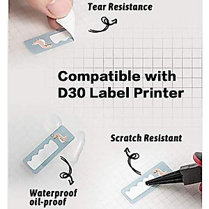 Phomemo D30 Thermal self-Adhesive Label, 3/8" X 1 1/2" (12mm X 40mm) 160 Labels/Roll, Compatible with Phomemo D30 Label Printer, Suitable for Home, Office, School, Black on White, 3 Roll