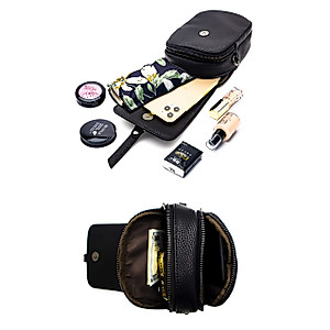 Lecanedo Small Crossbody Bag Cellphone Purse for Women, Leather Purse Shoulder Bags Black