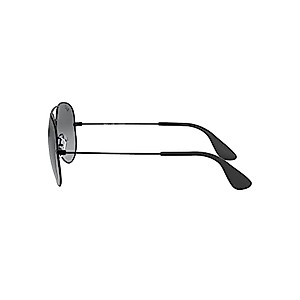 Ray-Ban RB3558 Aviator Sunglasses, Black/Polarized Light Grey Gradient Grey, 58 mm