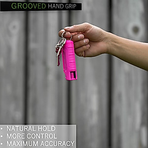 Police Magnum Keychain Pepper Spray Self Defense Belt Clip Holder- Tactical Maximum Strength OC with Dye- Made in The USA - 1 Pack Hot Pink INJ