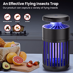 Pest Sniper Indoor Insect Trap,Attracts and Zaps Mosquitos, Gnats, Moths, Fruit Flies，2 in 1 Bug Zapper with Suction and Electric Grid