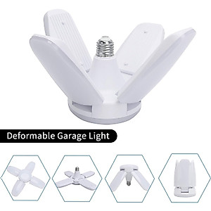 HCDIM Garage Light 60W Tribright LED Garage Lights 6000LM E26 Deformable Garage Lights 6500K LED Triple Glow LED Light Trilight Flexled Garage Ceiling Lights Shop Lights for Garage, Workshop