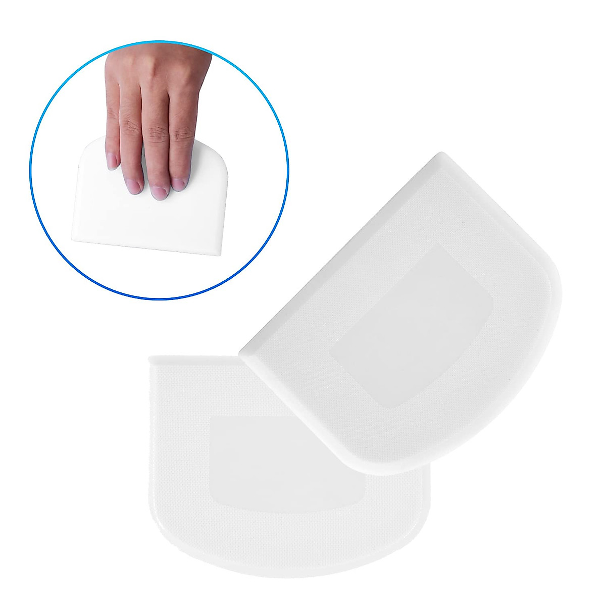 5pcs 4.6x3.6" Dough Bowl Spatula, Dough Cutter Multi-Function Dough Scraper Food Scrappers Plastic Kitchen Bowl Scraper Tool for Pastry Cake Bread Pizza Baking (White)