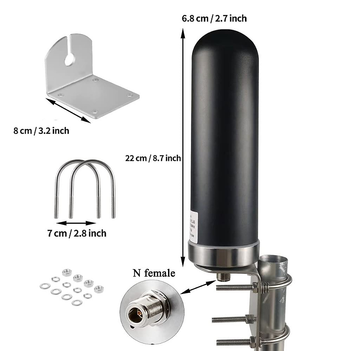 Omni Directional 5G 4G LTE 2.4GHz 5.8GHz WiFi Hotspot Cellular Antennas Outdoor High Gain 10dBi Wideband 698-6000MHz Antenne for Routers/Modem/Signal Boosters