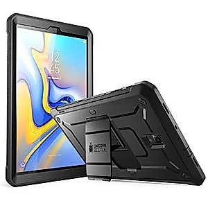 SUPCASE Full-body Rugged Case for Galaxy Tab A 10.5 with Built-In Screen Protector Kickstand Hybrid Case for Samsung Galaxy Tab A 10.5 (SM-T590/T595/T597) 2018 Release- Unicorn Beetle Pro (Black)