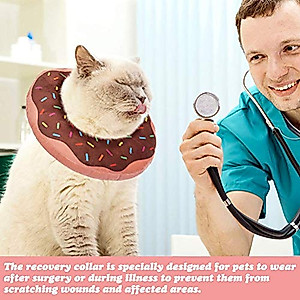 BINGPET Cute Donut Recovery Collar for Cats and Puppies, Soft Adjustable Protective Pet E Collar Neck Cone After Surgery, Fit for Kitties, Small Dogs