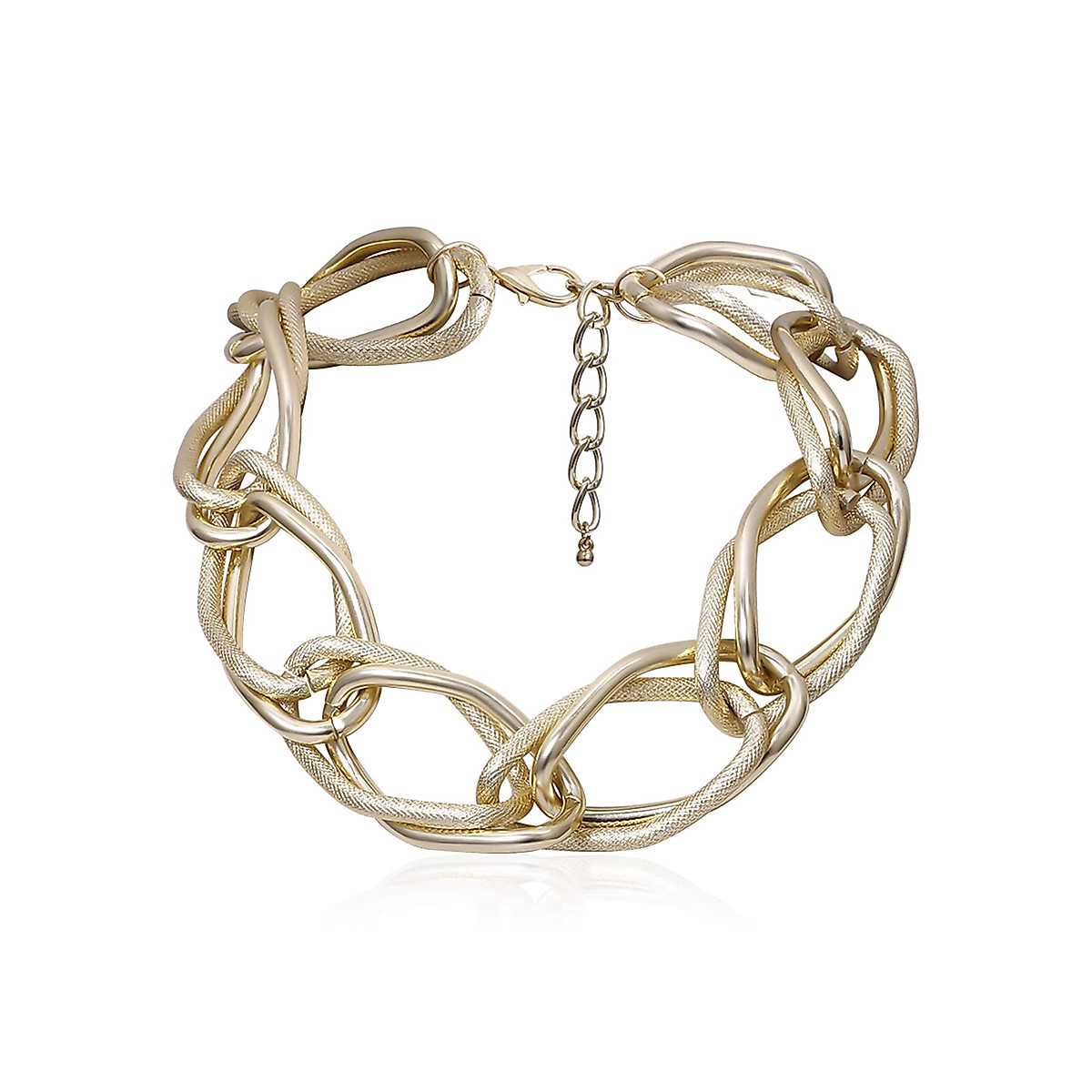 BUAJIUBUA Chunky Choker Necklaces for Women Men Collar(GOLD)