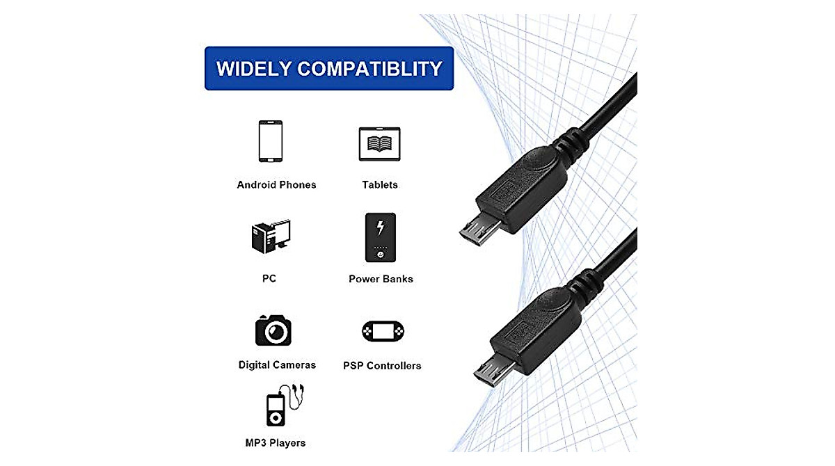 UCEC Dual Micro USB Splitter Cable - Charge 2 Devices