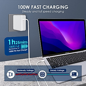 for Mac Book Pro Charger USB-C: 100W 6.7ft Fast Power Adapter for Type C Device, Compatible with MacBook Pro 16, 15, 14, 13 Inch, Mackbook Air 13 Inch, iPad Pro 2021/2020/2019/2018…