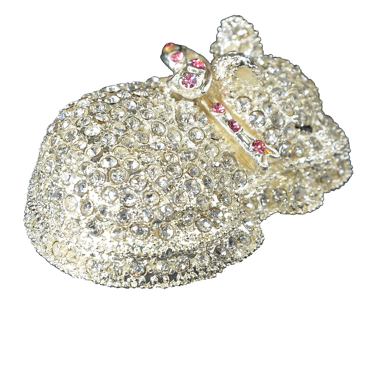 MIXDOM Crystal Cat Trinket Box Jewelry Box Cat gifts for Cat Lovers Ring Earring Holder Cat Figurine Collectible