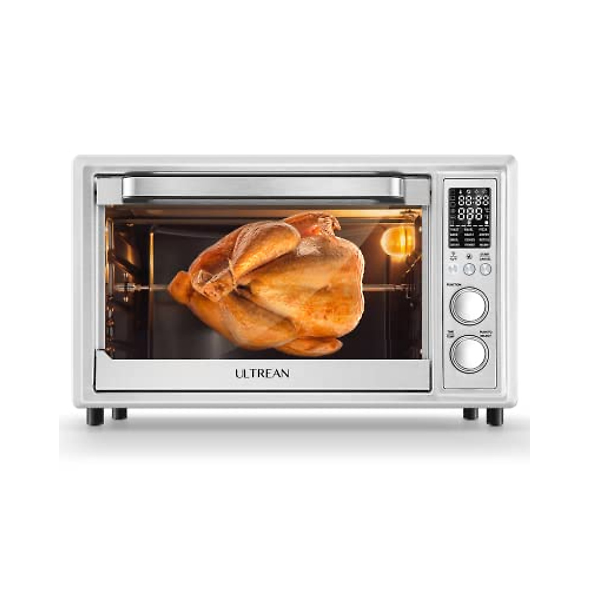 Ultrean Air Fryer Toaster Oven Combo, 32 Quart Convection Oven Countertop with Rotisserie, Toaster, Dehydrator, Bake, 7 Accessories & 50 Recipes, Silv
