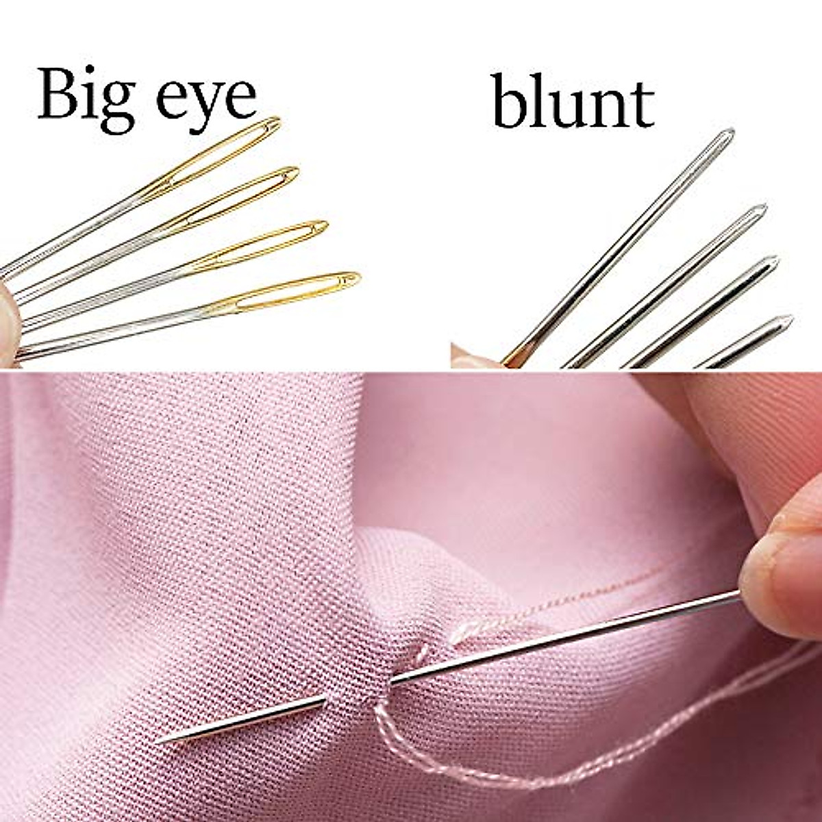 Leather Big Eye Needle, 21 Pieces 3 Sizes of Leather Needle Big Eye Needle, with 2 Leather Lacing Needles，1 Piece Needle Bottle, Leather Sewing Needle kit
