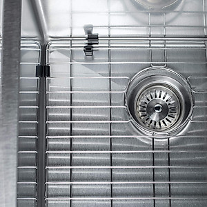 ZLINE 36" Chamonix Undermount Double Bowl Scratch Resistant Stainless Steel Kitchen Sink with Bottom Grid (SR60D-36S)