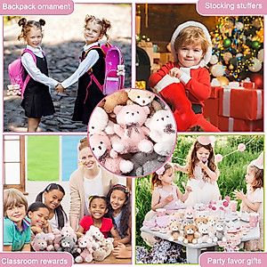 Wettarn 20 Pcs Mini Bears 4 Inch Mini Stuffed Animal Bulk Furry Bear Keychain Plush Cuddly Bear Doll for Boys Girls Birthday Present Stuffers Baby Shower Wedding Party Favors Graduation Decor Gifts