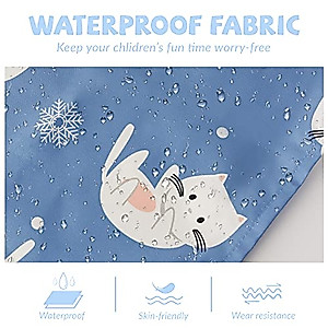 FUSOTO Cat Kids Aprons for Boys Girls, Arts and Crafts for Kids, Kids Kitchen Cooking Waterproof Apron for Ages 6-12, Kids Artist Painting Apron with Pockets