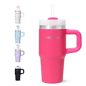 DLOCCOLD 16 Oz Tumbler with Handle & Straw, Stainless Steel Double Wall Insulated Tumbler with Lid, Reusable Cup for Kid, Travel Coffee Mug Cupholder Friendly Gift