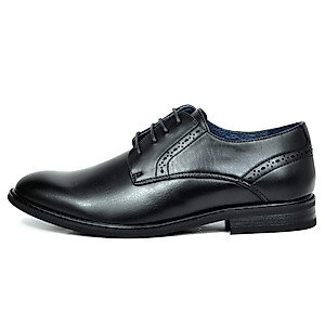 Bruno Marc Men's Prince-16 Black Leather Lined Dress Oxfords Shoes Size 9 M US