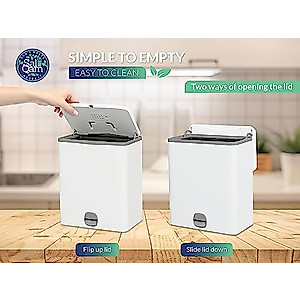SALQAM Compost Bin for Kitchen - Lightweight & Stable Indoor Compost Bin - 10 L /2.4 Gallon Capacity - Removable Inner Bucket Kitchen Compost Bucket