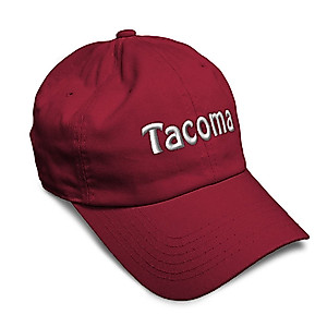 Soft Baseball Cap Tacoma Love City Twill Cotton Dad Hats for Men & Women Burgundy