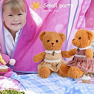 Landhoow 3 Pcs Cute Dress Outfit Bear Clothes Fits Most 14-18 Inch Bear and Make Your Own Stuffed Animals Bear Clothes for Girls Bear Accessories, Not Included Bear
