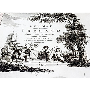 Ireland Antique Map Wall Art 24 x 29. Great Irish Gift For Any Lover of Gaelic Culture & History. Classic, Incredibly Detailed Poster is Beautifully Printed on Premium Paper With UV Resistant Ink