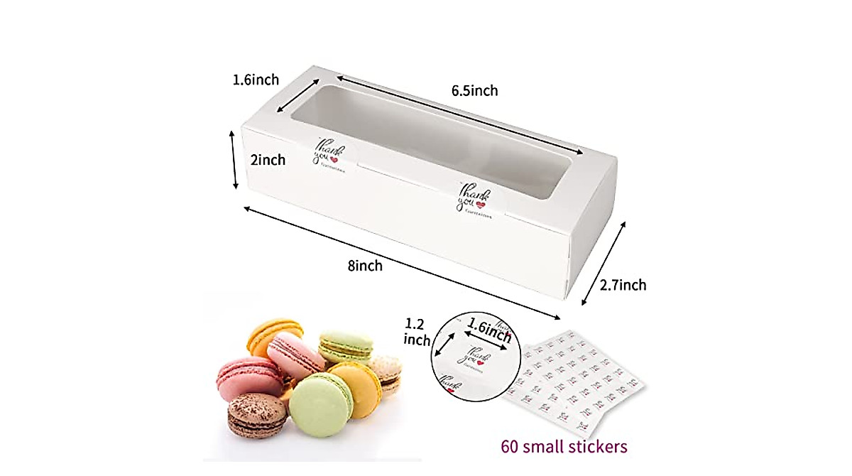 30 Pack Macaron Boxes for DIY Baking Gifts