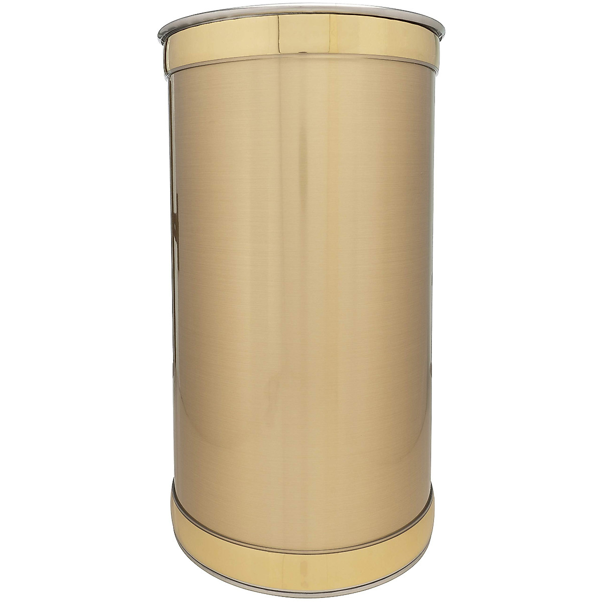 Stephanie Imports Made in USA 5-Gallon Sleek and Stylish Vinyl Mylar Waste Basket (13" X 11") (Metallic Gold)