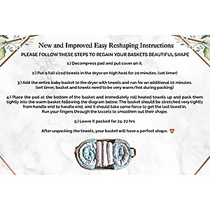 Aumterra Baby Changing Basket with Pad and Safety Straps - Luxury Macrame Design/Baby Moses Baskets/Boho Baby Decor/Baby Shower Gifts/Includes Diaper Caddy, Carry Bag and Waterproof Pad