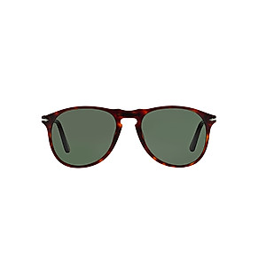 Persol PO9649S Aviator Sunglasses, Havana/Green, 55 mm
