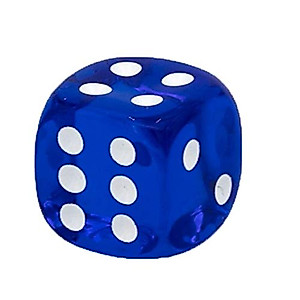 Chessex Dice d6 Sets: Blue with White Translucent - 12mm Six Sided Die (36) Block of Dice