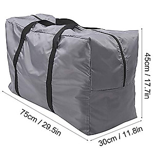 29.5x17.7x11.8in Large Storage Bag Polyester Foldable Carry Bag with Zippers and Handles Travel College Tote for Clothes Comforters Pillow Kayaks Gas Fishing Boats Rubber Boats(Gray)