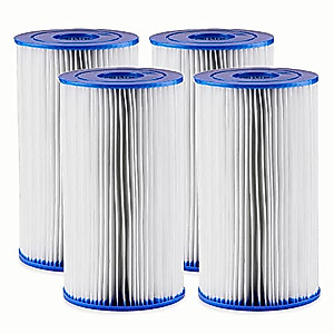 Bestway 58095E Swimming Pool Filter Pump Replacement Cartridge Type IV or Type B for 2,100 to 2,500 GPH Filter Pumps, Pack of 4