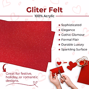 FabricLA | Glitter Felt Fabric | Glitter Fabric | Felt Fabric by The Yard | Sparkling Shimmery Felt Fabric | 36X60 Inch Wide | White