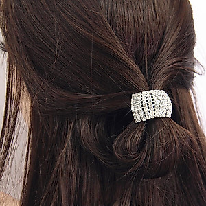 Xiwstar 5Pcs Women's Hair Bands Fashion Crystal Rhinestone Hair Ties Hairties Scrunchies Hair Accessories Ponytail Holder