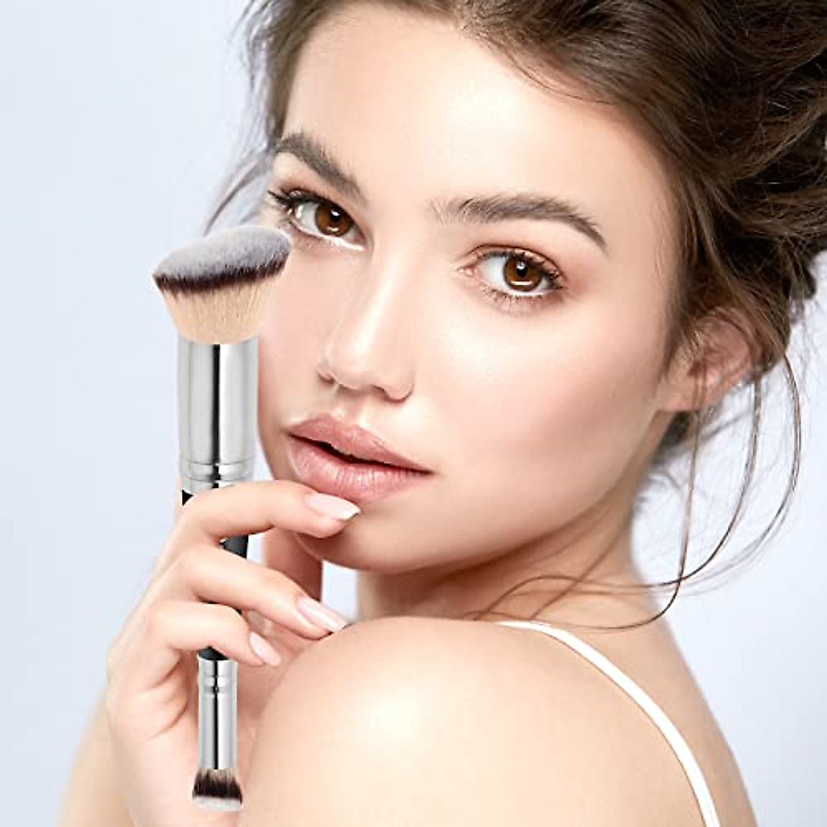 Daubigny Makeup Brushes Dual-ended Angled Foundation Brush Concealer Brush Perfect for Any Look Premium Luxe Hair Rounded Taperd Flawless Brush Ideal for Liquid, Cream, Powder,Blending, Buffing,Concealer