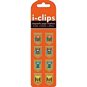 Owls i-Clip Magnetic Page Markers (Set of 8 Magnetic Bookmarks)