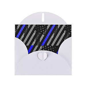 Greetings Cards With Envelopes Thin Blue Line Flag Police Unique Thank You Cards